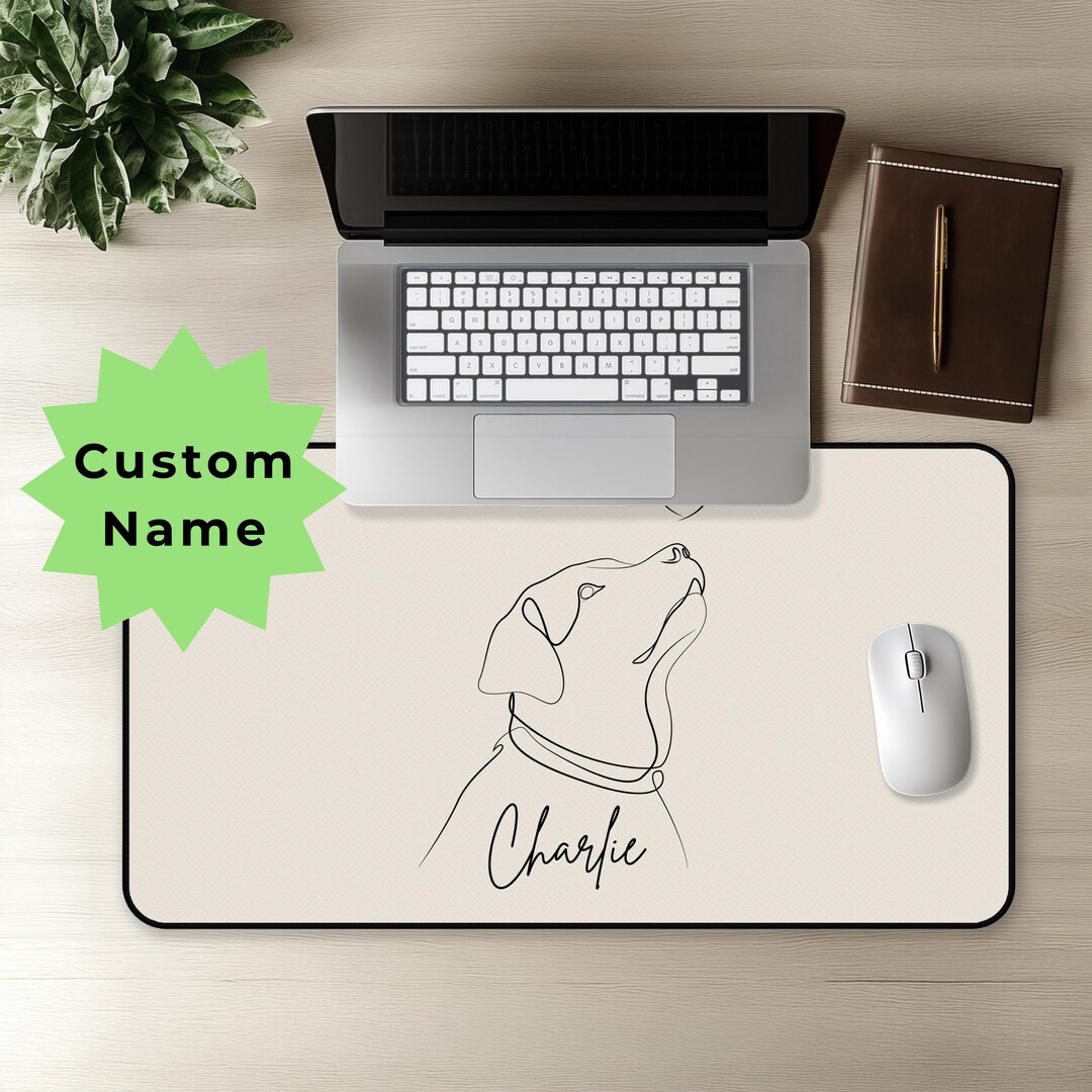 Custom Labrador Desk Mat, Personalized Dog Name Unique Mouse Pad Gift ...