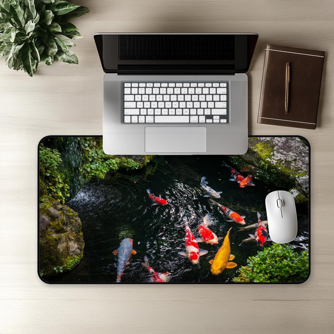 Zen Garden Koi Pond Desk Mat Gift for Gamers & Creators, Unique Gift ...