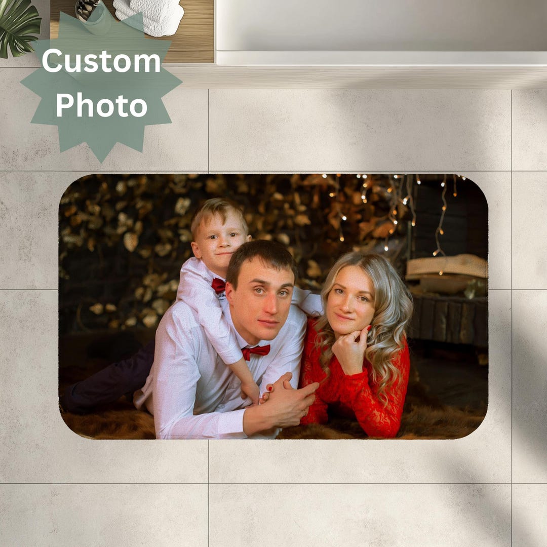 Personalized Family Photo Bath Mat, Custom Yourdesign Bath Rug ...