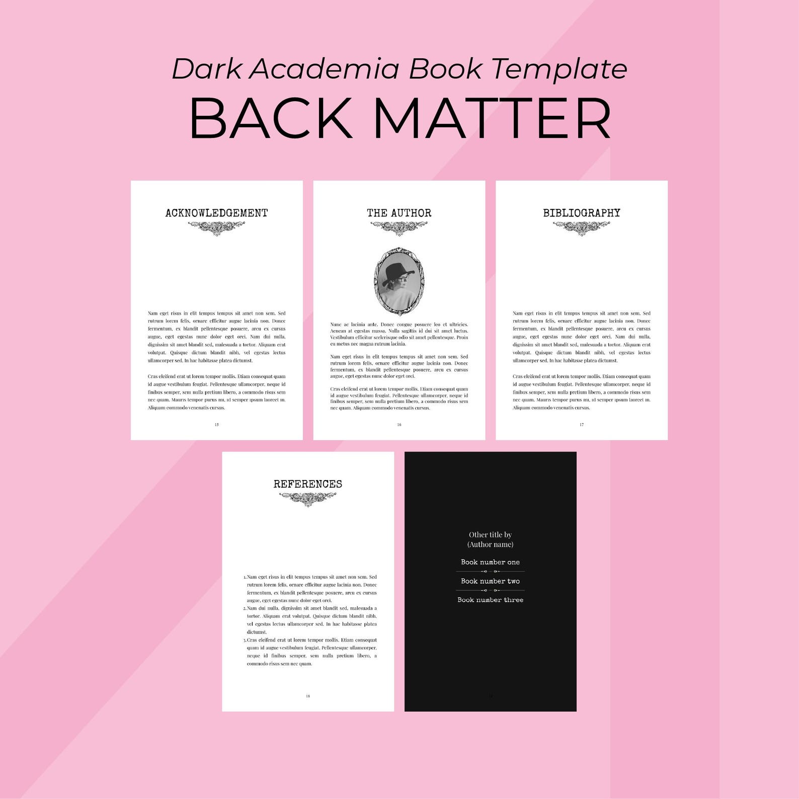 Canva Book Template for Fiction, 6x9 Book Template, Dark Academia ...