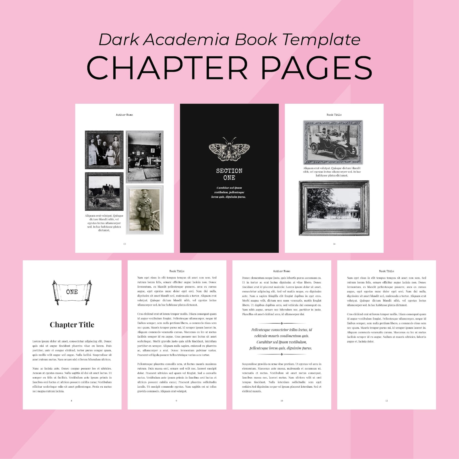 Canva Book Template for Fiction, 6x9 Book Template, Dark Academia ...