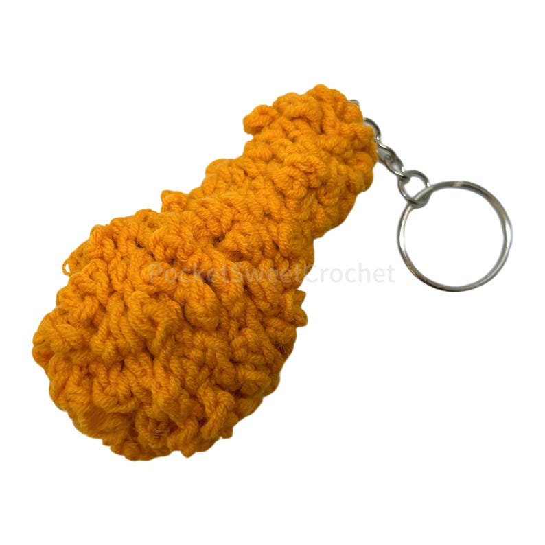 Crochet Fried Chicken Wing Keychain: Handmade Foodie Gift; Cute Fried ...