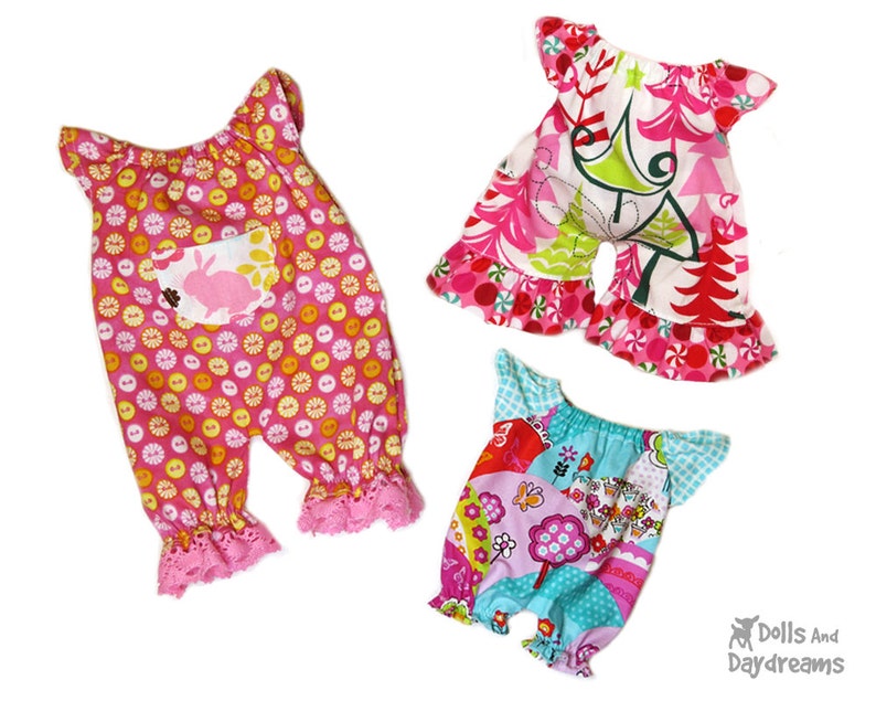 Doll Romper Sewing Pattern PDF DIY Dolly Clothes Tutorial - 3 Styles - Etsy