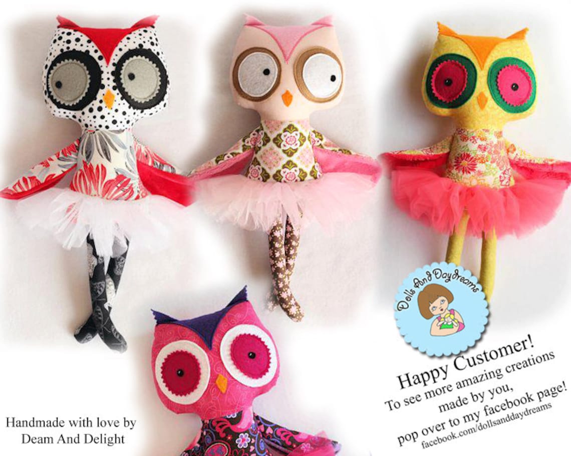 Owl PDF Sewing Pattern Softie Stuffed Toy - Etsy Australia