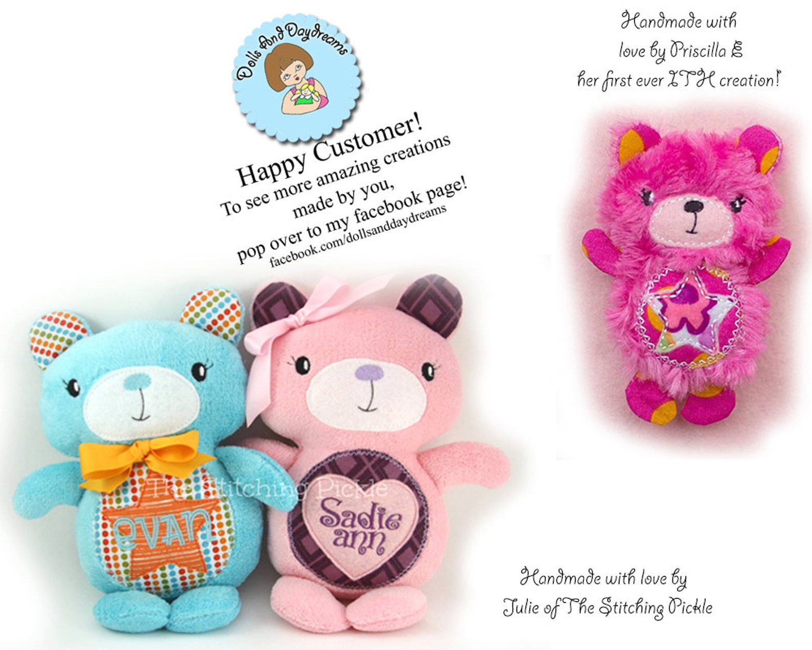 Teddy Embroidery Machine ITH Pattern Memory Bear Stuffie Plush ...