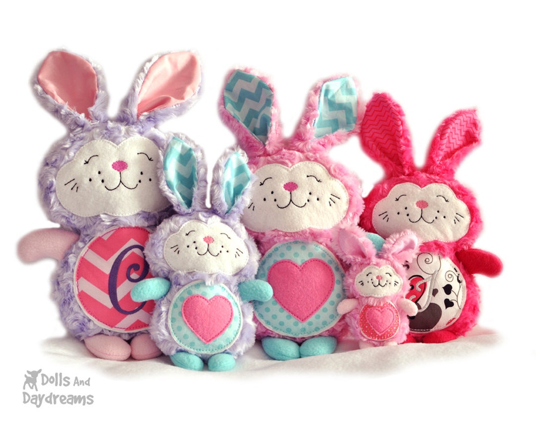 Bunny Rabbit Embroidery Machine ITH Pattern Easter Softie Stuffie Plush ...