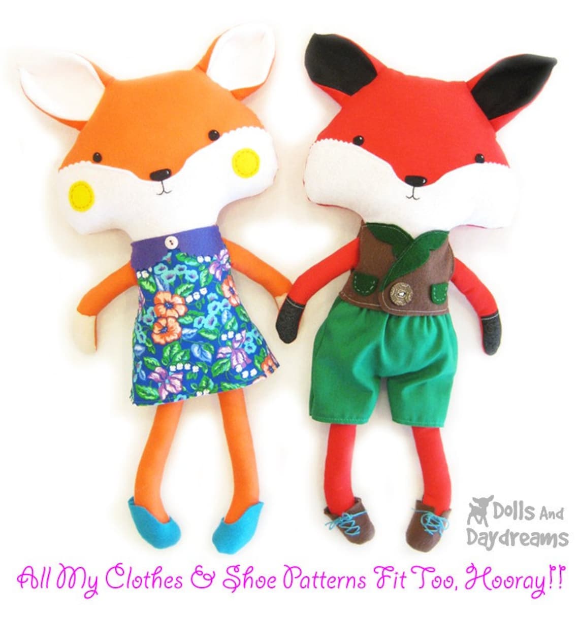 Fox Sewing Pattern PDF Stuffed Toy Softie Instant Download | Etsy