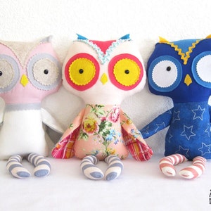 Owl PDF Sewing Pattern Softie Stuffed Toy - Etsy
