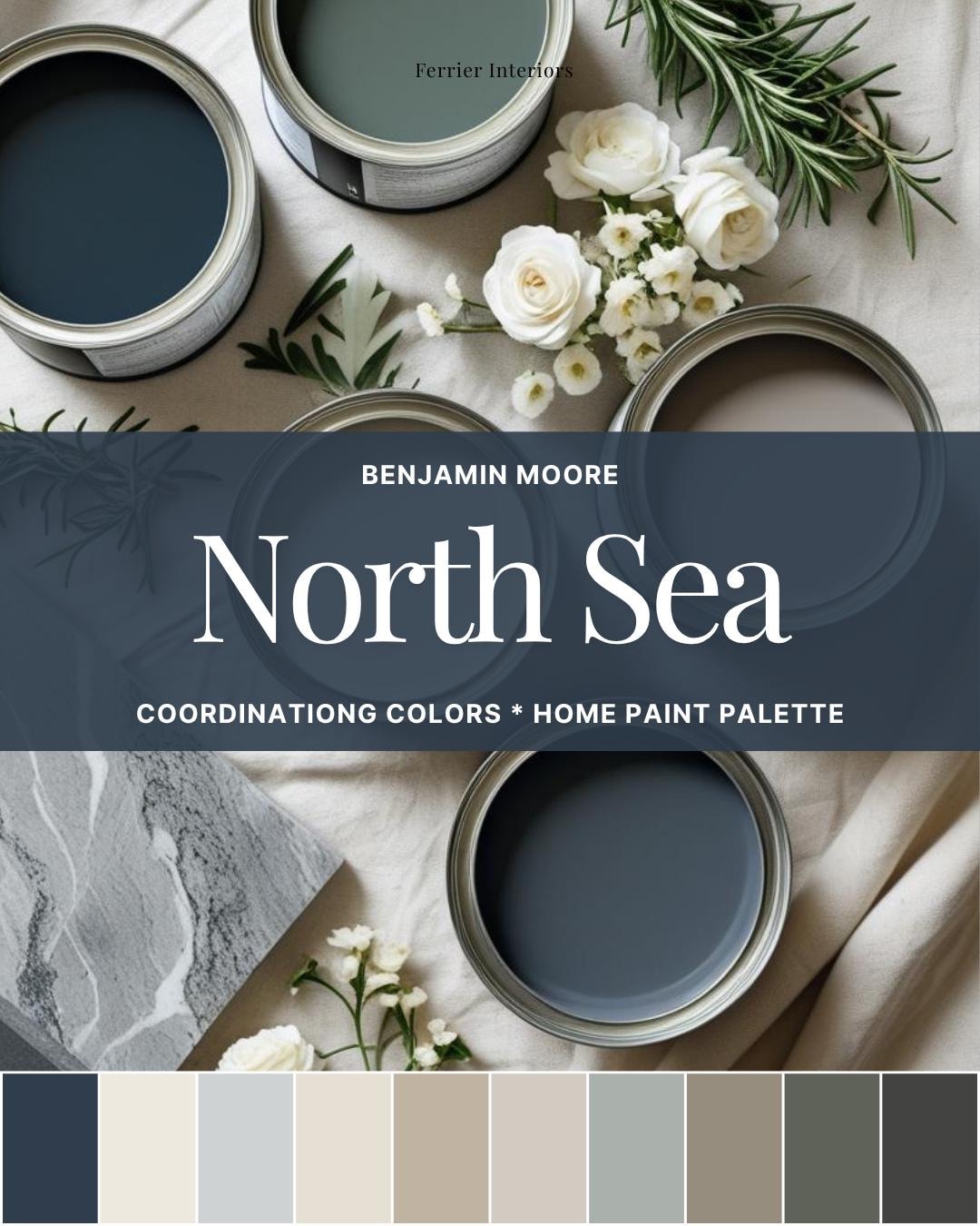 North Sea BENJAMIN MOORE Color Palette: Coastal Whole House Color ...