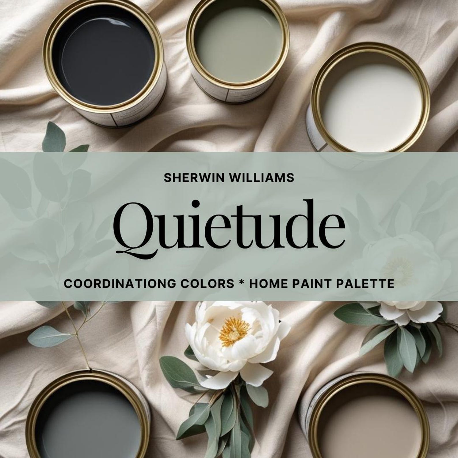 Sherwin Williams Quietude Color Palette: Whole House Paint Scheme (PDF ...