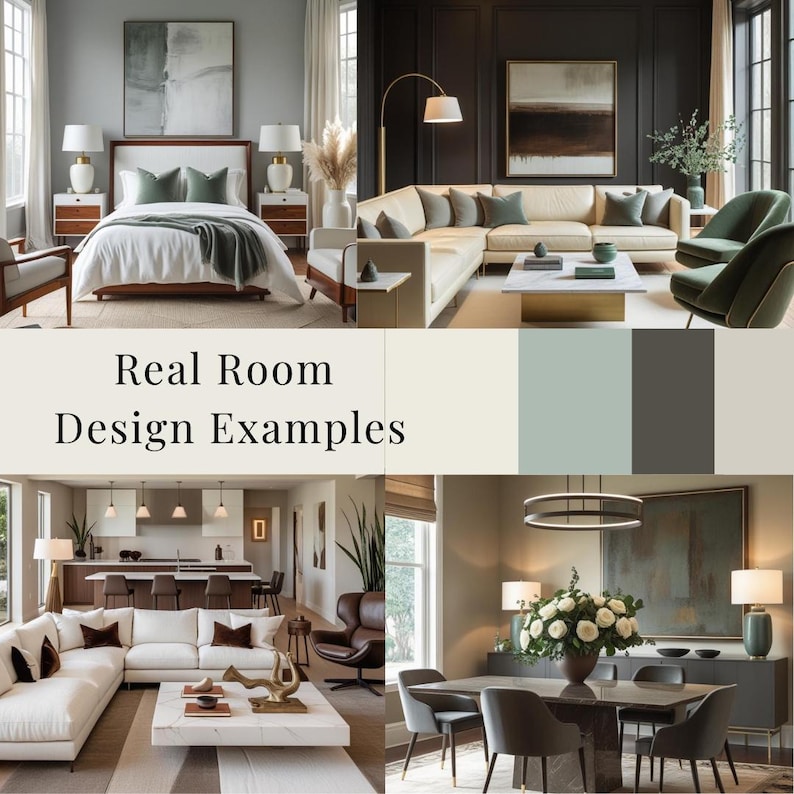 Sherwin Williams Quietude Color Palette: Whole House Paint Scheme (PDF ...