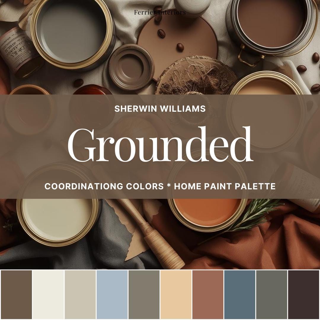 Sherwin Williams Grounded Brown Paint Color Palette: Color of the Month ...