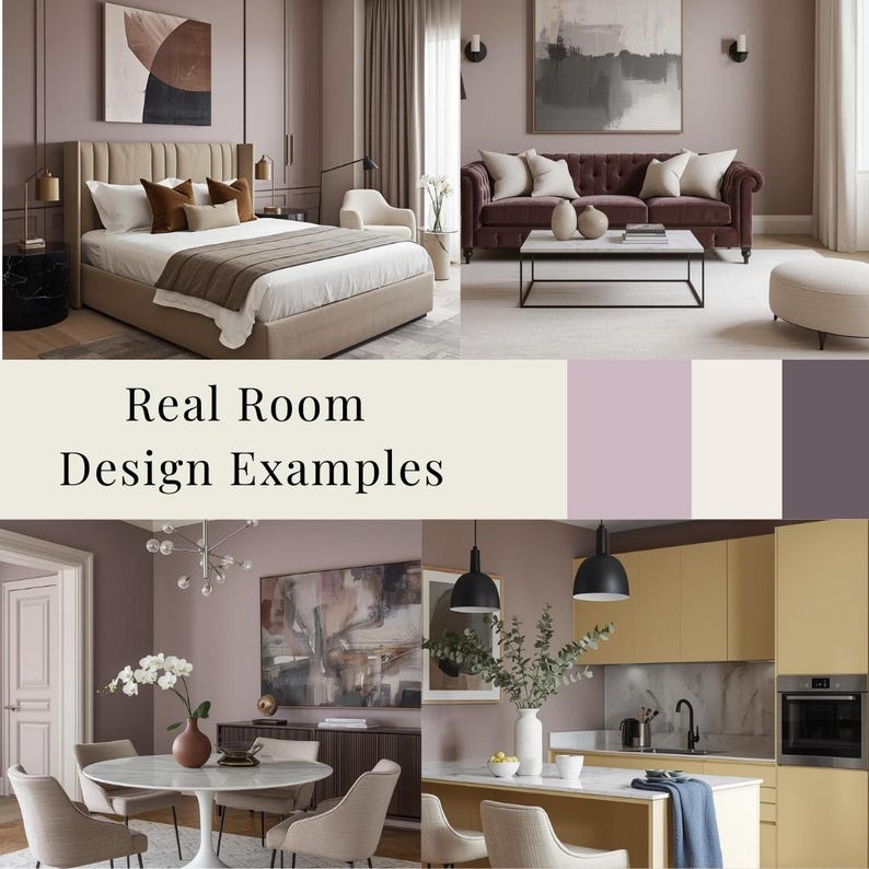 Sherwin Williams Mauve Finery Paint Palette: Cozy Home Lavender Paint ...