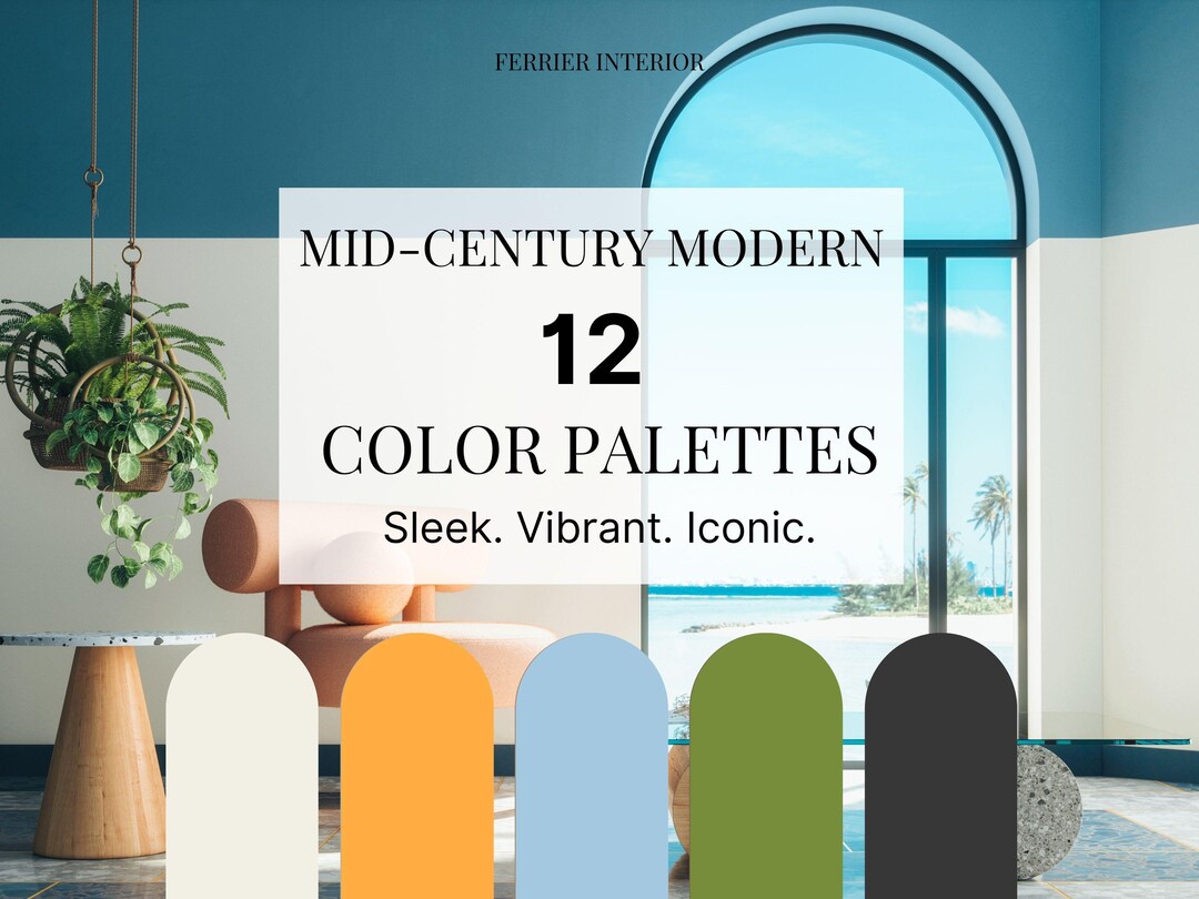 Mid-century Modern Paint Color Palette: Whole House Retro Schemes ...