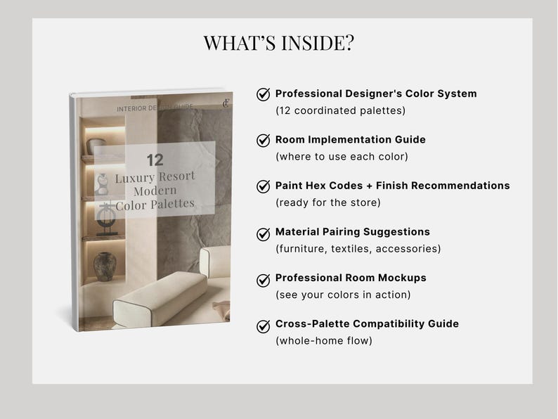 Luxury Resort Modern Paint Color Palette Guide (digital Download) - Etsy