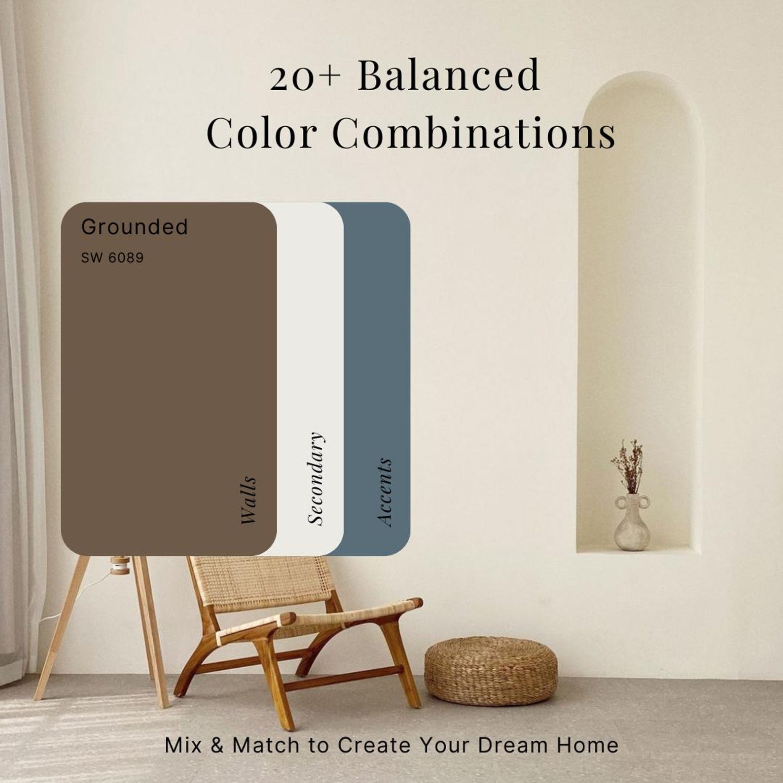 Sherwin Williams Grounded Brown Paint Color Palette: Color of the Month ...