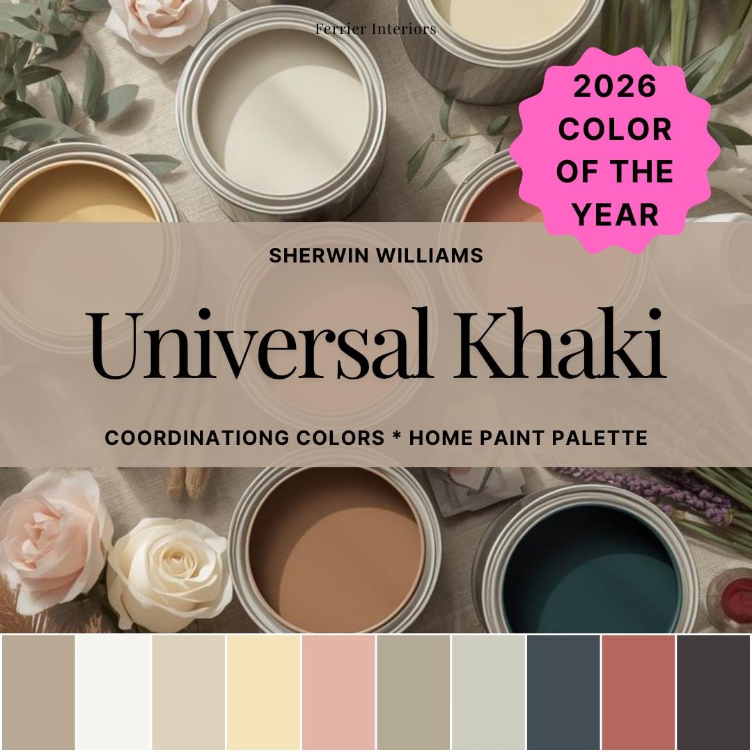 Universal Khaki Color Palette 2026 Color of the Year Sherwin Williams ...