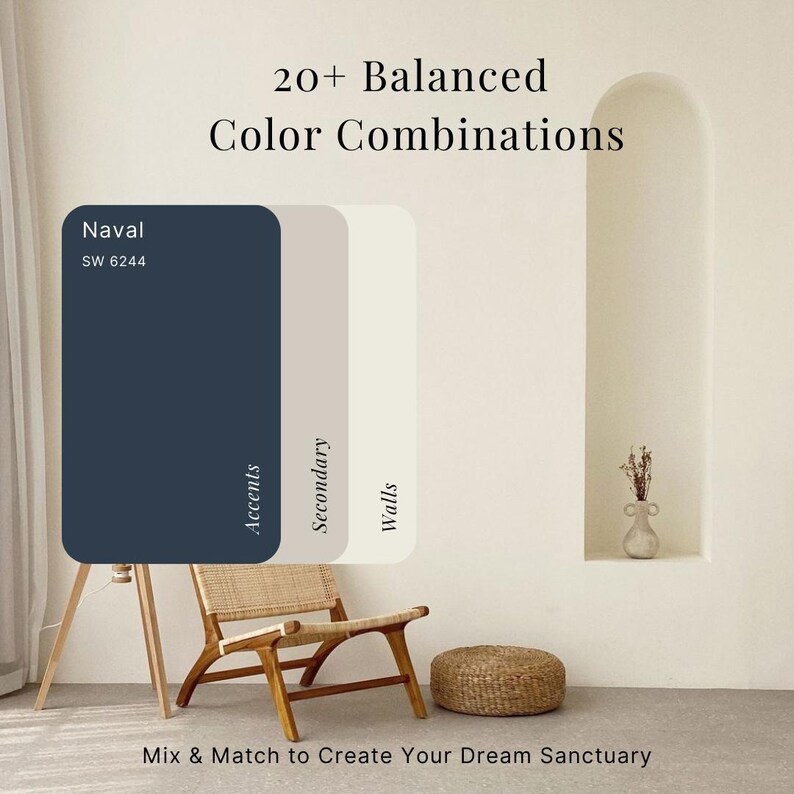 Sherwin Williams Naval Paint Palette: Coastal Home Interior Color ...