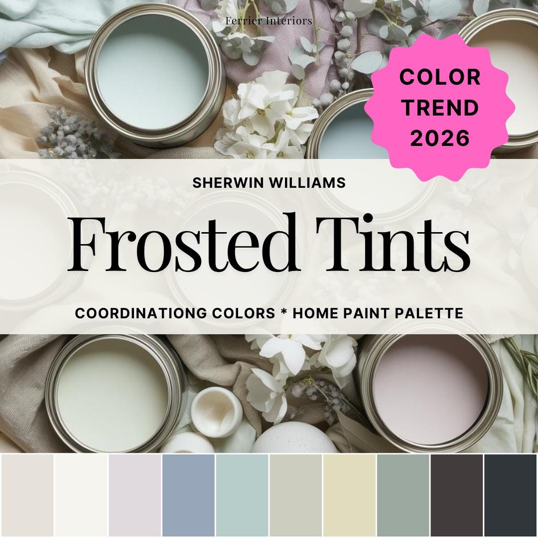 Sherwin Williams Frosted Tints: Paint Color Palette 2026 Trending ...