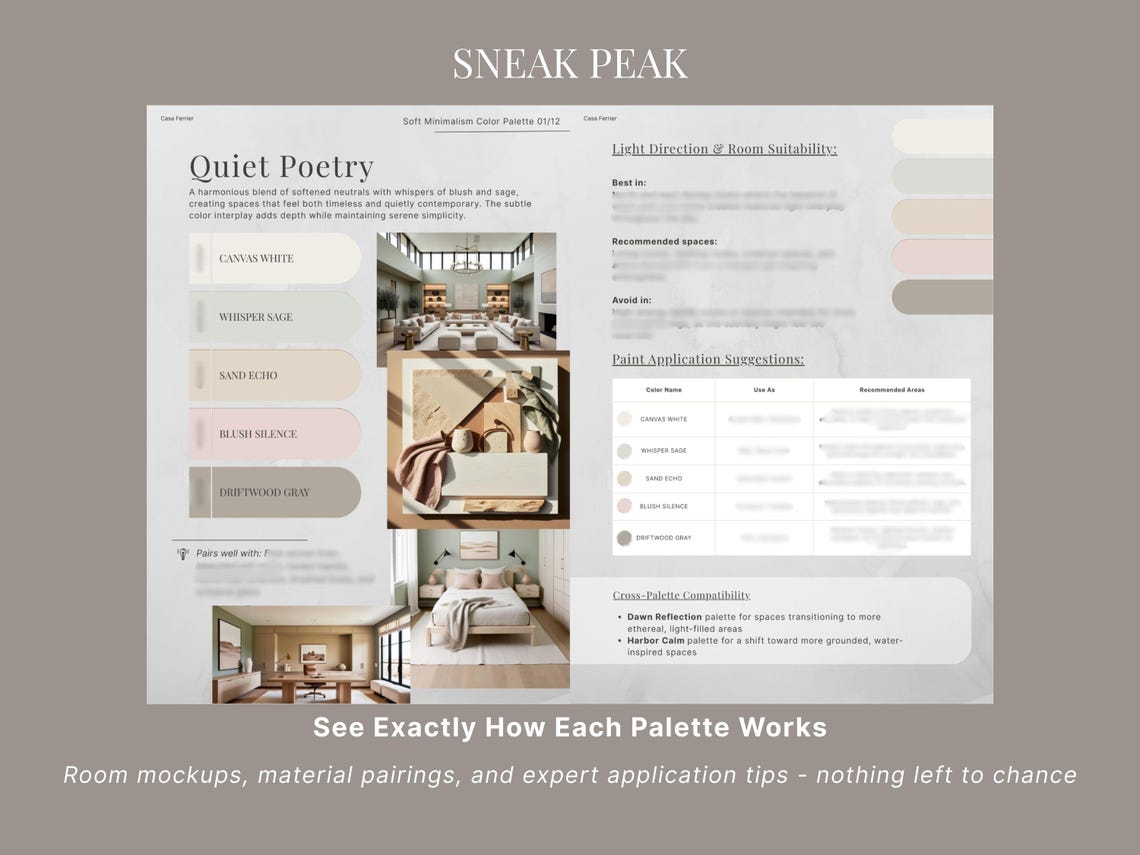 Soft Minimalism Color Palette Guide: Interior Design PDF + Room ...
