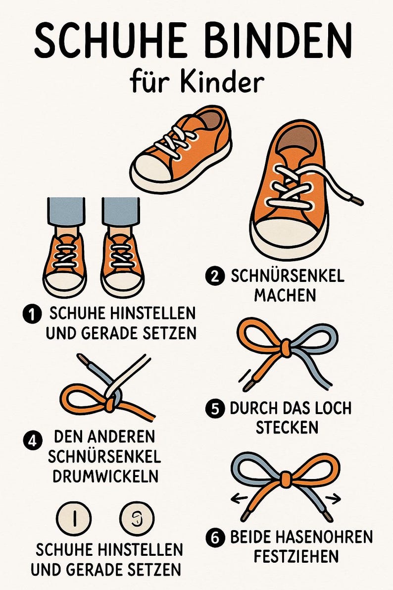 Learn to Tie Your Shoes - With Rhyme and Coloring Picture - Etsy