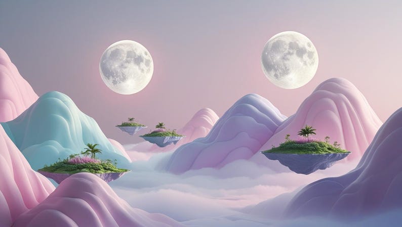 Surreal Pastel Dreamscape Printable Wall Art – Fantasy Landscape ...