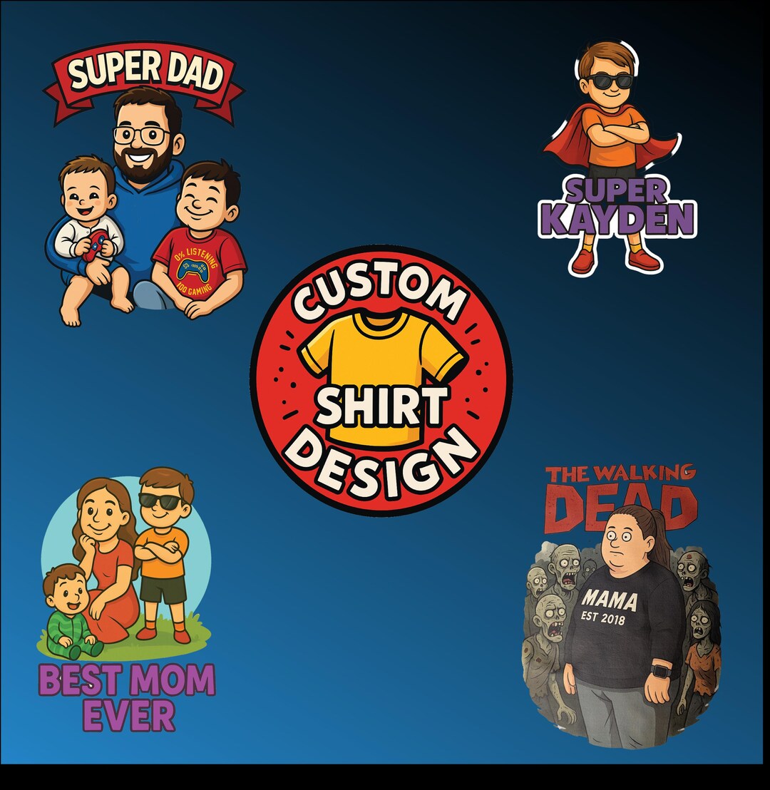 Custom Cartoon Family Picture or Portrait PNG - Etsy