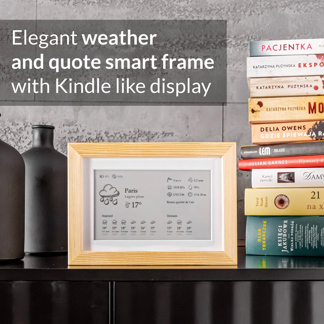 Handmade Wooden Weather Station With Epaper Screen: Minimalist Desk ...