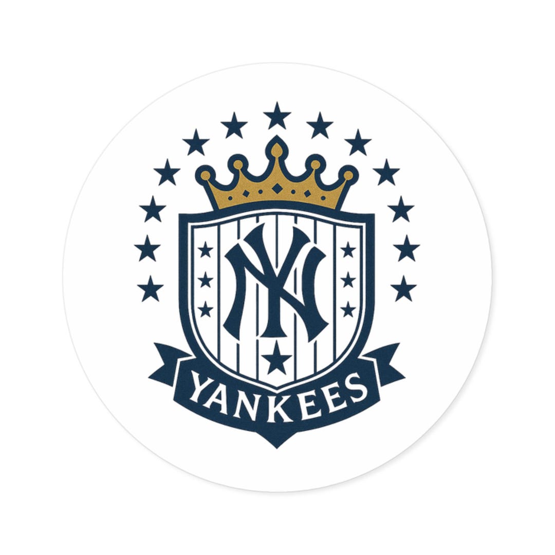 Yankees Round Stickers Sports Decor, Laptop Stickers, Gift for Fans ...