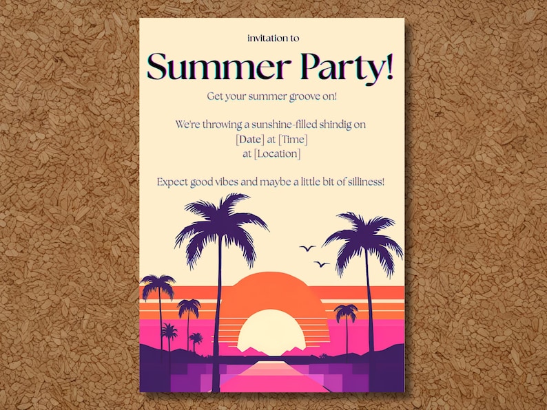 Summer Party Invitation - Etsy