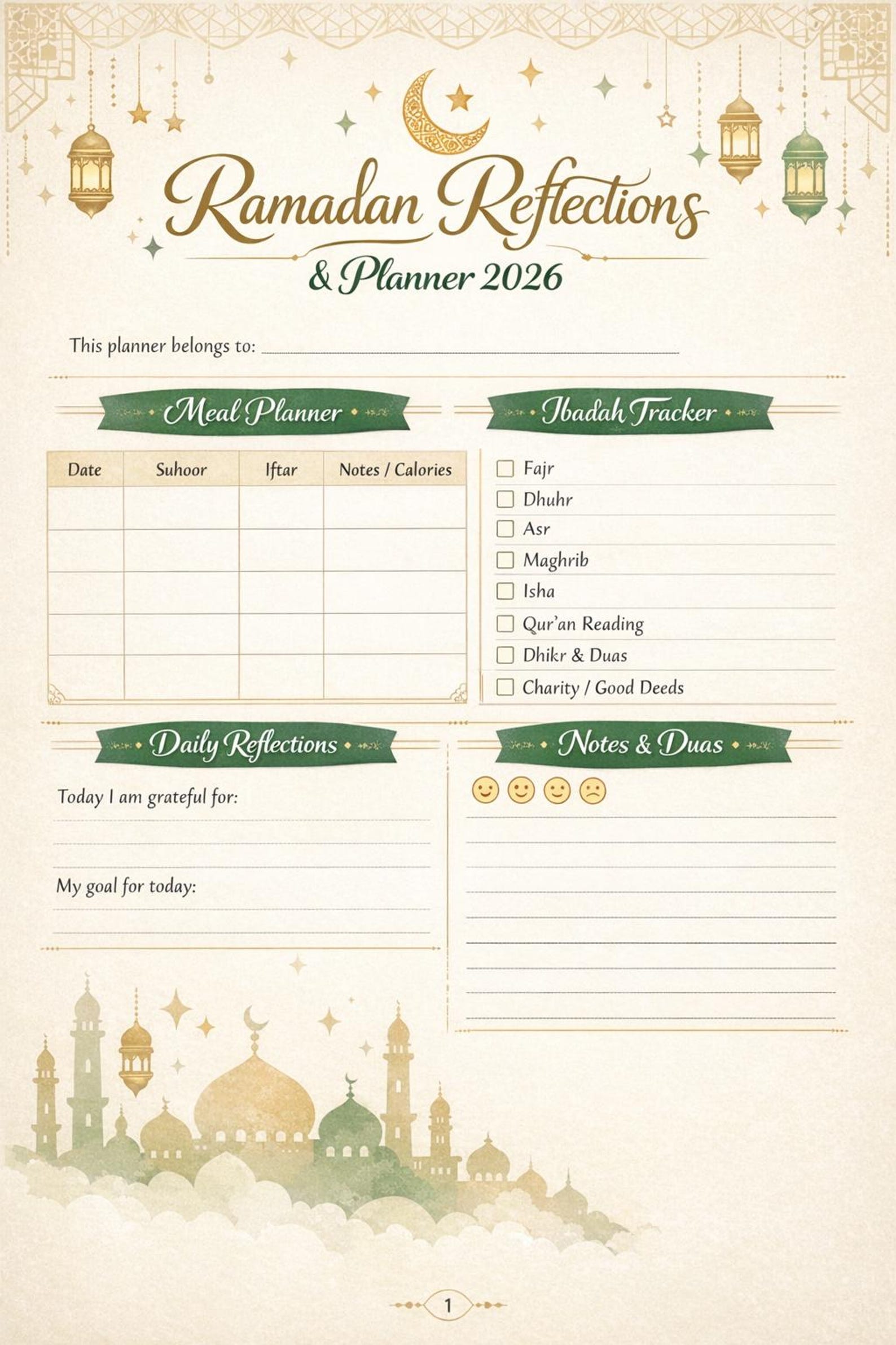 Ramadan Planner 2026 | Printable Islamic Planner for Kids & Adults With ...
