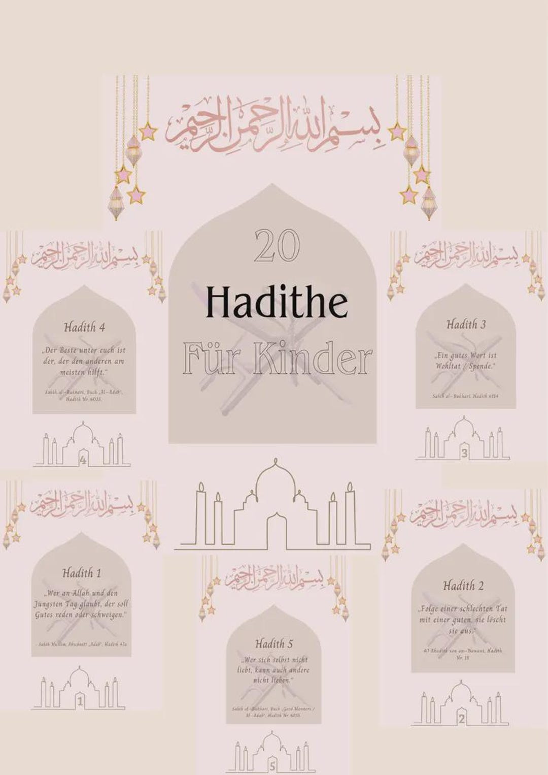 20 Hadiths for Children – Printable & Editable Islamic Flashcards ...