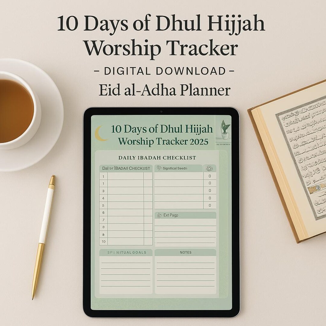 10 Days of Dhul Hijjah Worship Tracker 2025 | Islamic Planner Printable ...