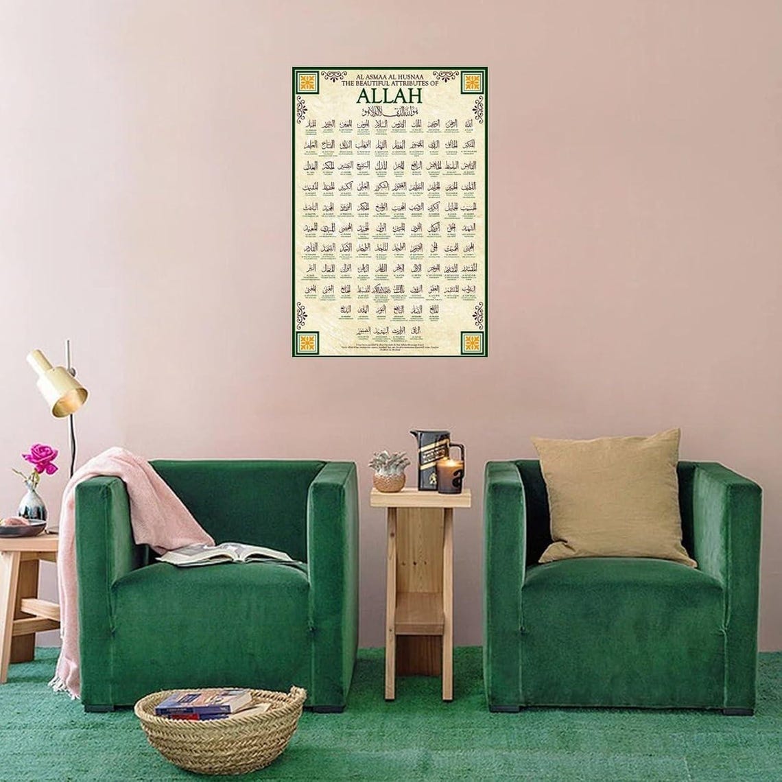 Islamic Wall Art 99 Names of Allah Printable, Asma Ul Husna Arabic ...