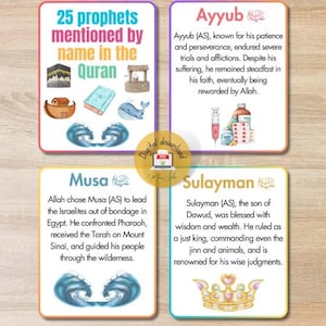 25 Prophets of Islam Flashcards | Quran Learning for Muslim Kids (PDF ...