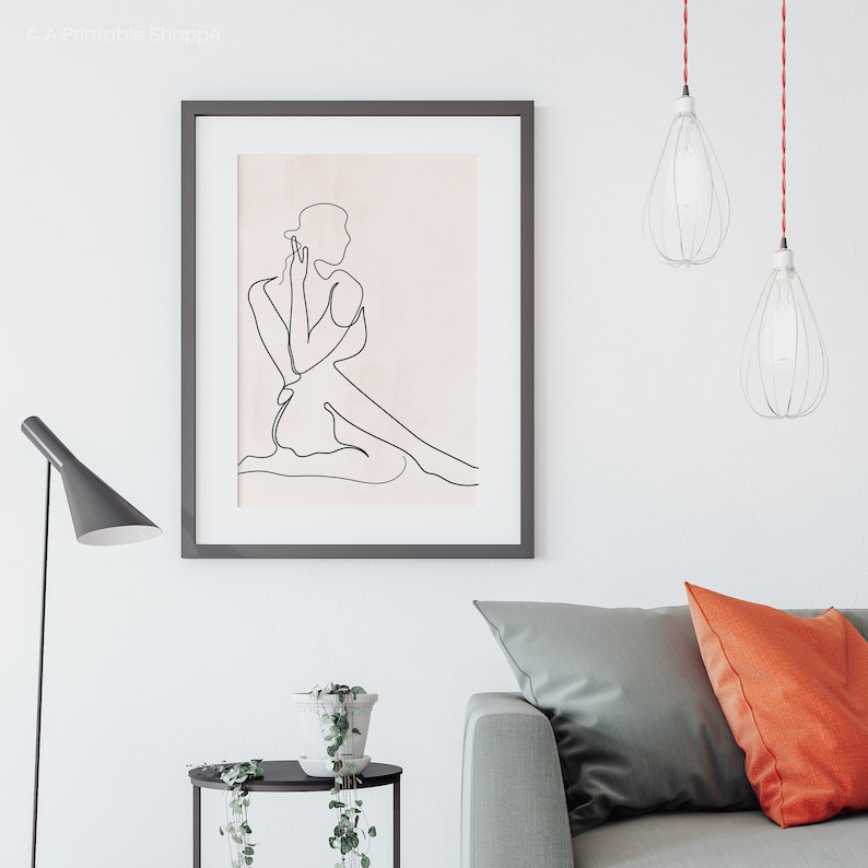 Abstract Figure Line Drawing Instant Digital Download Print - Etsy