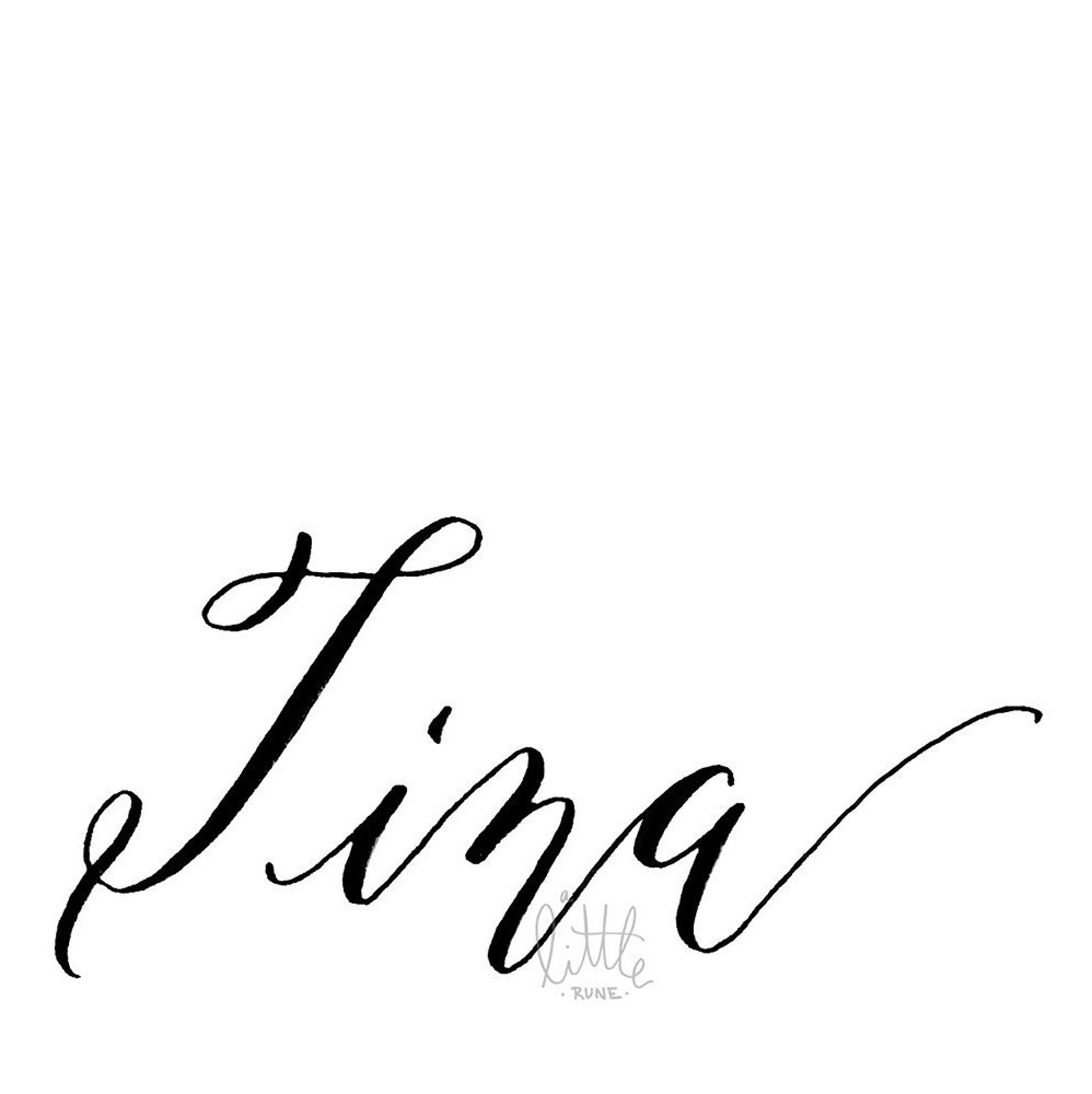 TINA Name Greeting Card Typographic Printable Art | Etsy