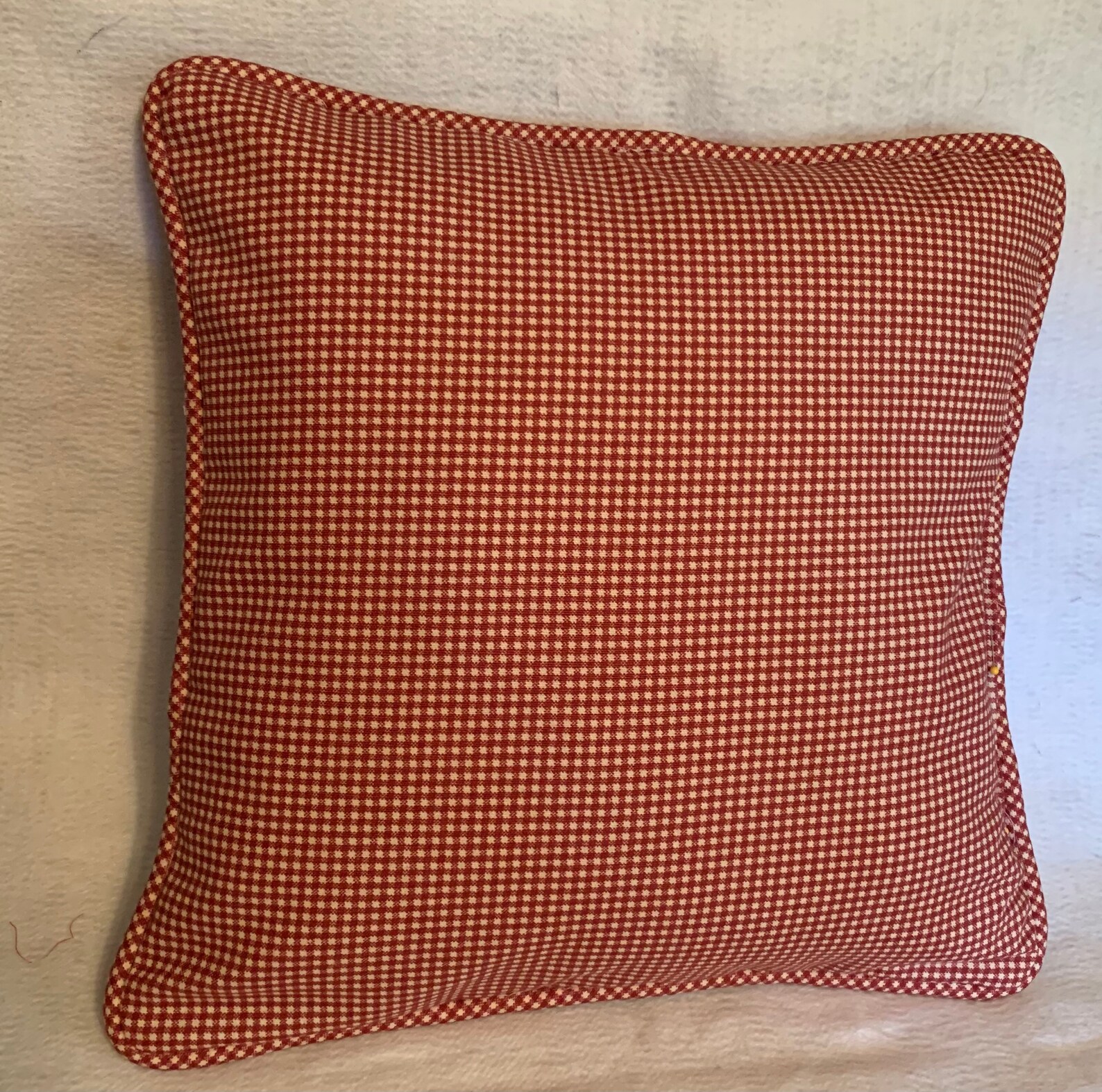 Country French Cottage Pillow Check Red White Cream Ivory Farm - Etsy