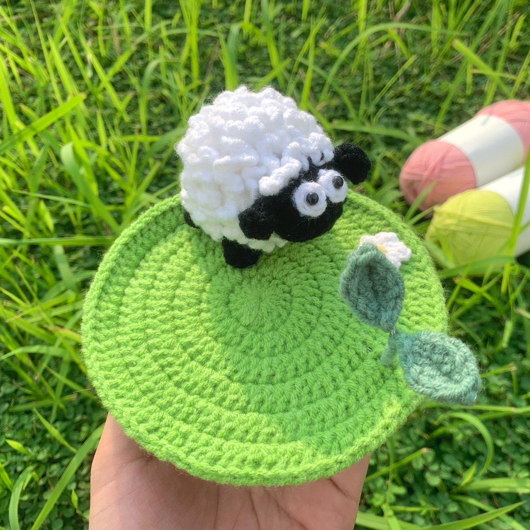 Cute Sheep Coaster Crochet Pattern, Woolly Lamb Cup Mat, Adorable Lamb ...