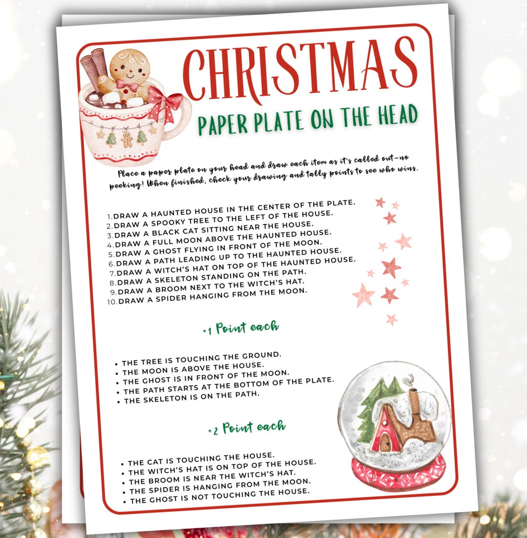 Christmas Plate on the Head Party Game , Christmas Party Games ...