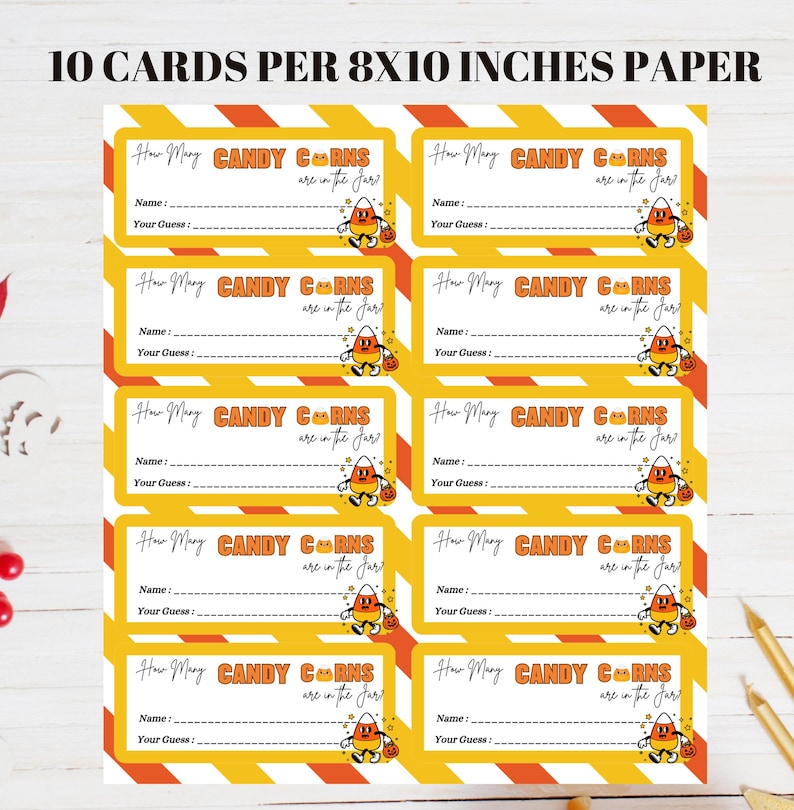Candy Corn Guessing Game. Printable Guess How Many Candy Corns for ...