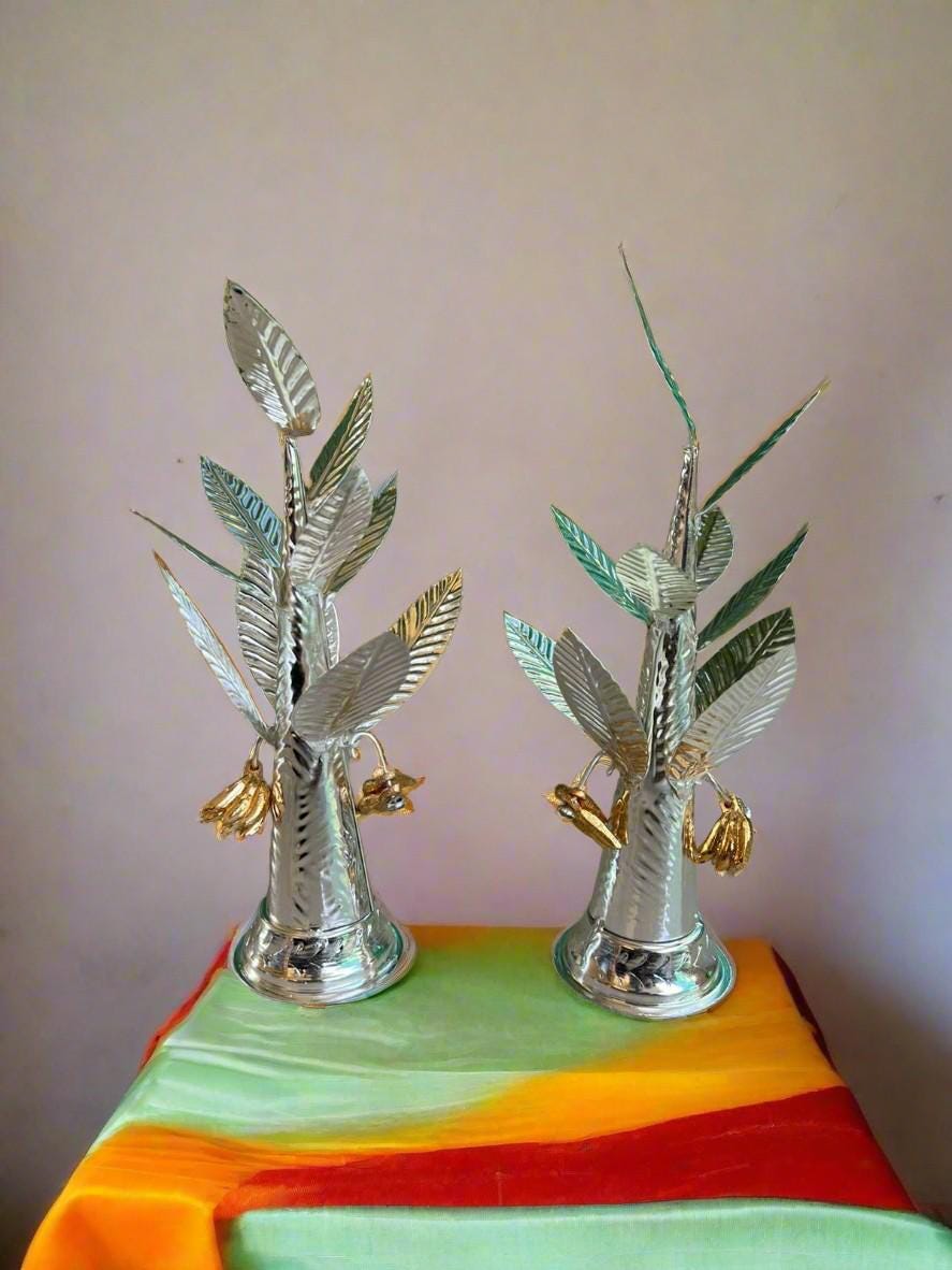 German Silver Banana Tree Pair for Diwali/ Housewarming , - Etsy
