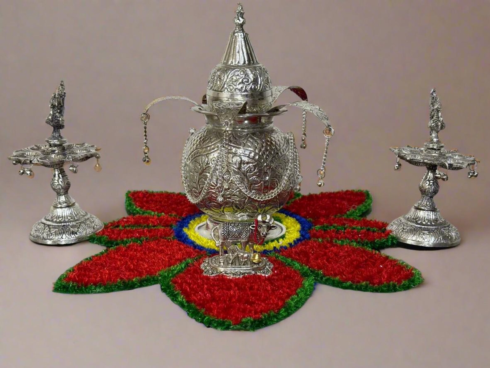 German Silver Lakshmi Kalash – Vara Lakshmi Pooja Accessory ...