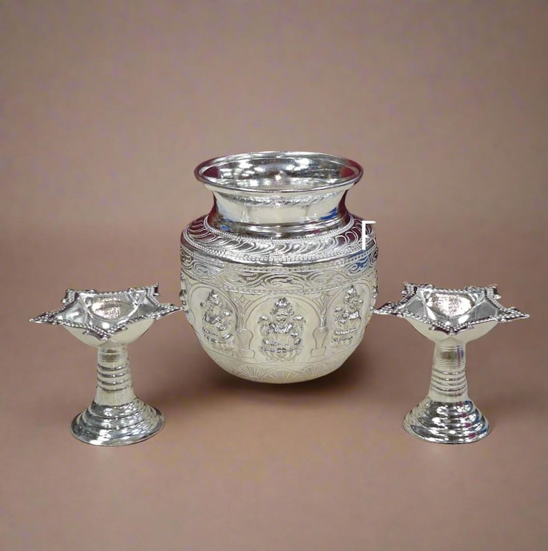 German Silver Lakshmi Kalash – Vara Lakshmi Pooja Accessory ...