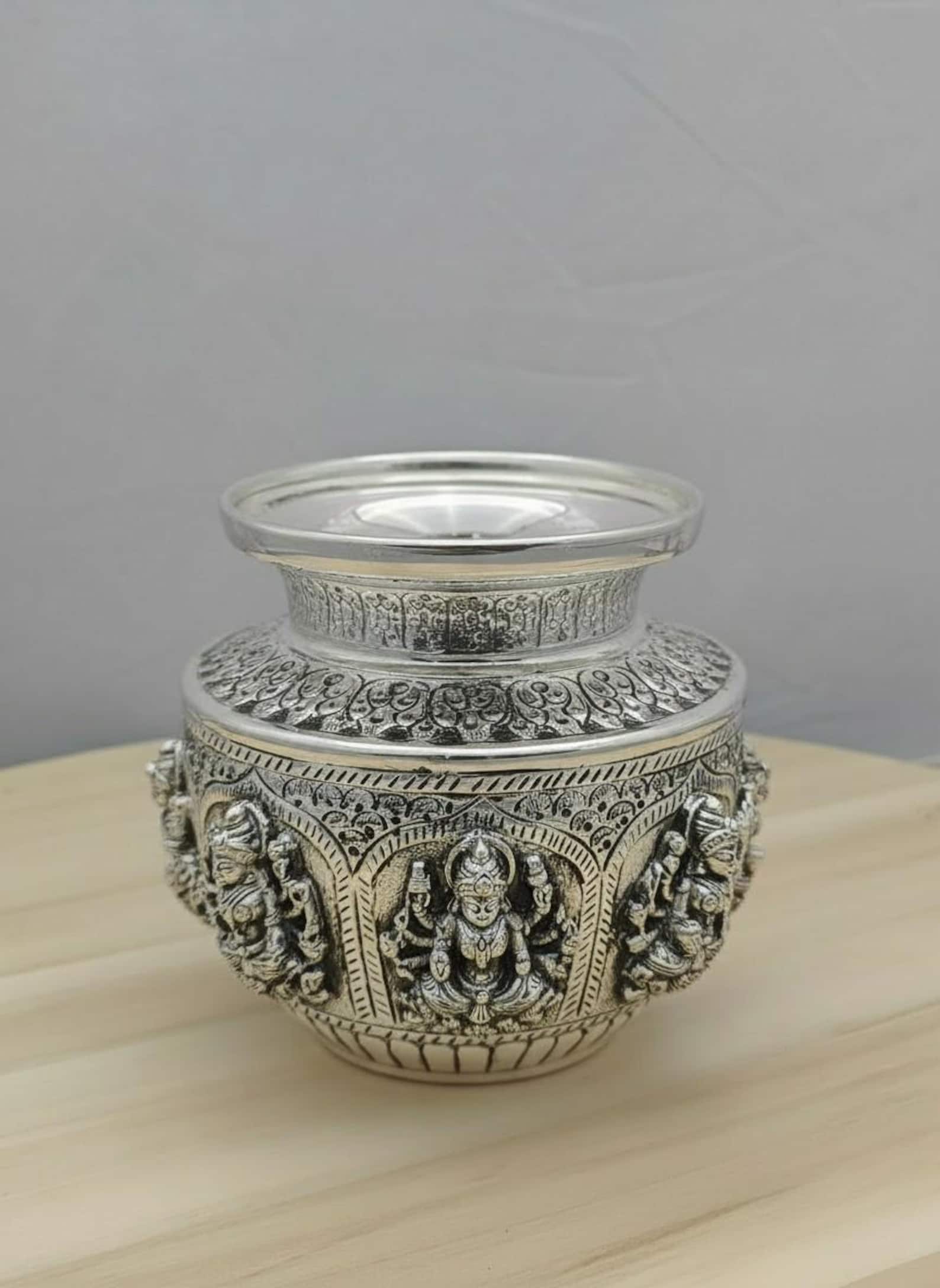 German Silver Lakshmi Kalash – Vara Lakshmi Pooja Accessory ...