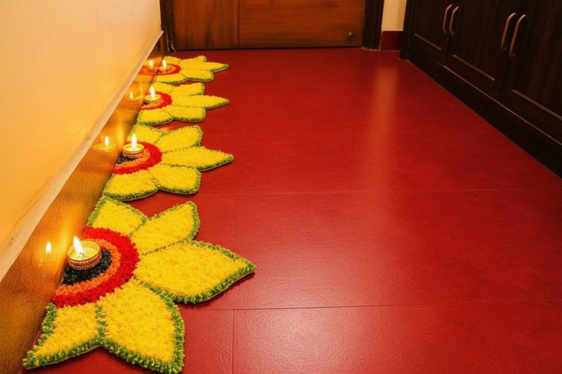 Sunflower Rangoli Mats – Set of 8 Festival Floor Decorations ...