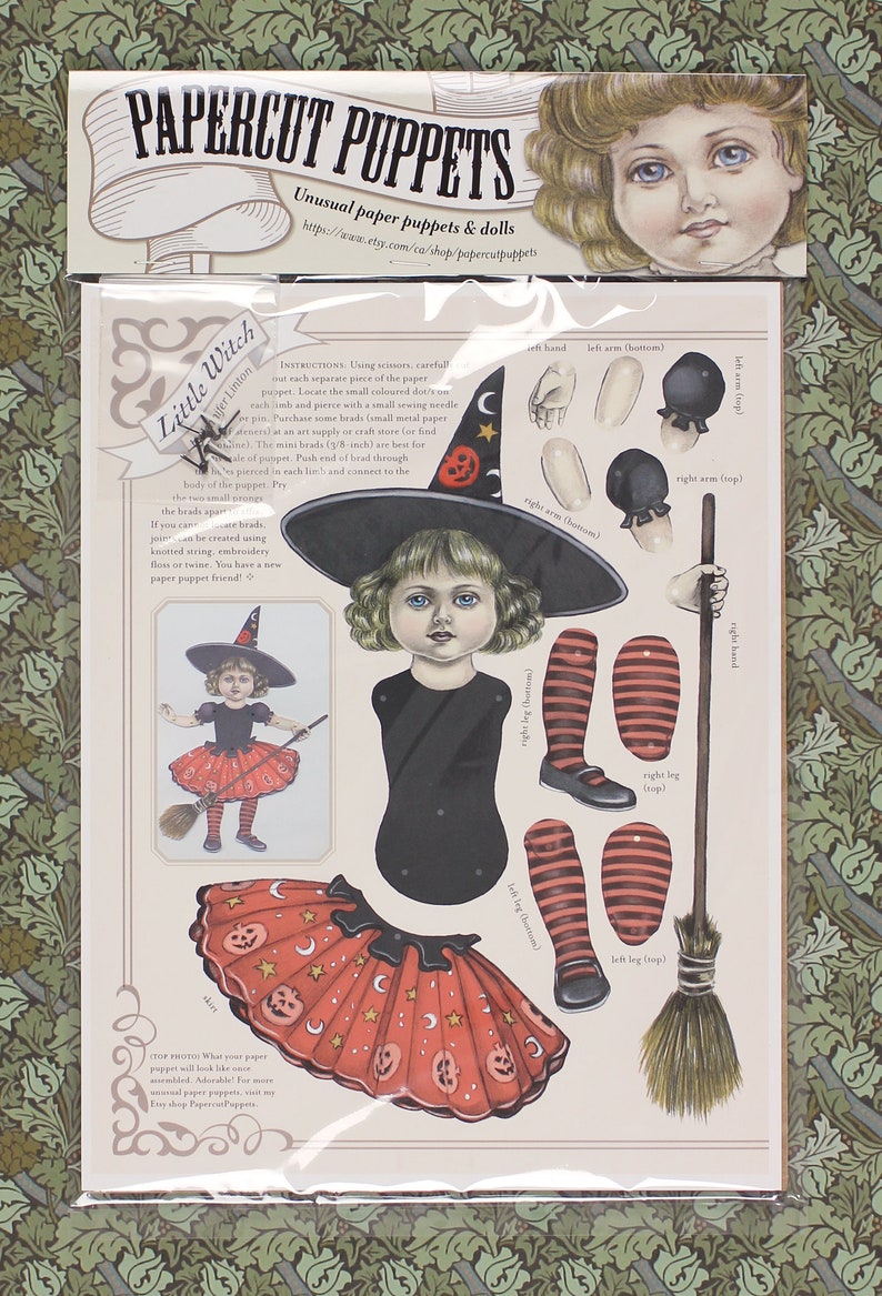 Little Halloween Witch DIY Puppet Kit - Etsy
