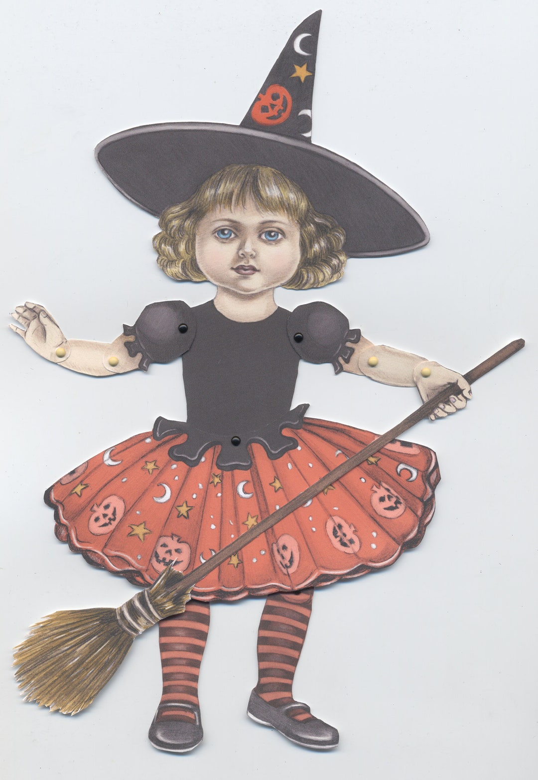 Little Halloween Witch Downloadable Paper Puppet - Etsy