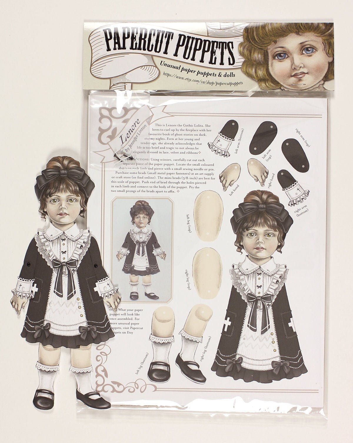 Lenore the Gothic Lolita DIY Puppet Kit - Etsy