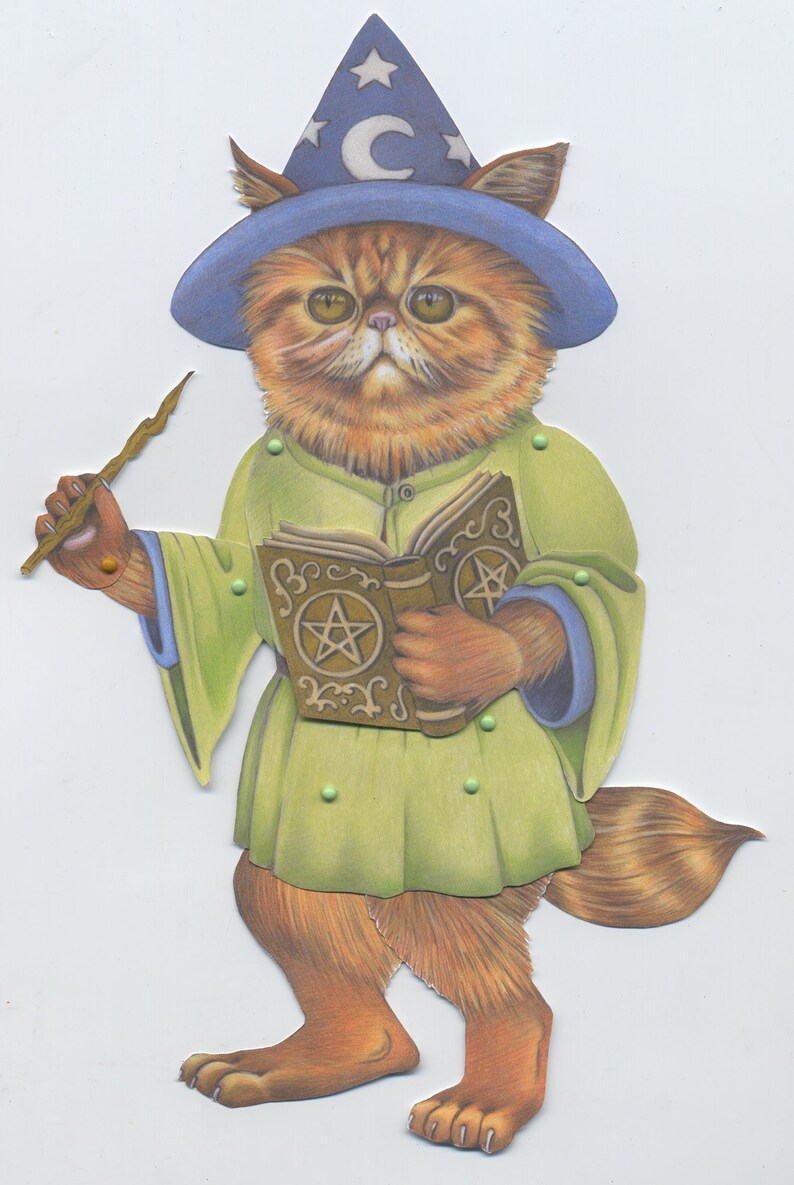 Wilfred the Wizard Cat DIY Paper Puppet Kit - Etsy